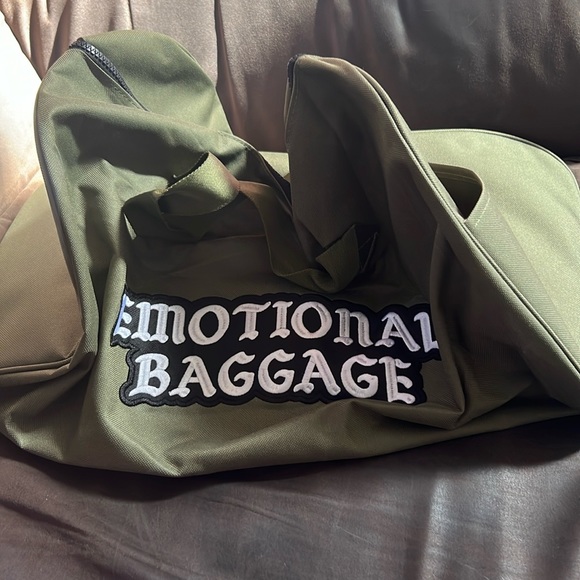 linda finegold | Bags | Alf Military Green Emotional Baggage Duffel ...